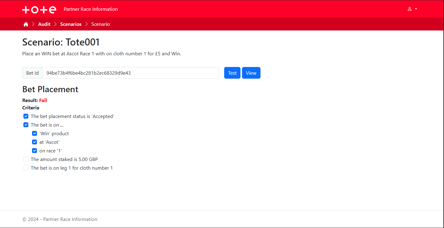 Audit Testing - Partner Documentation