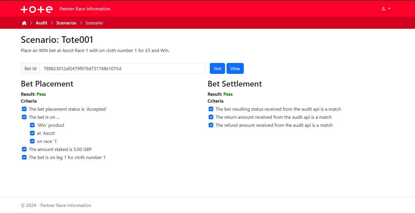Audit Testing - Partner Documentation